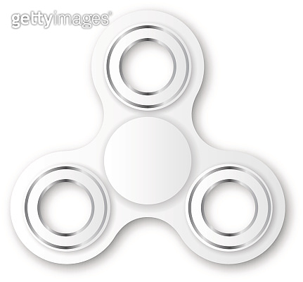 Typical three-bladed fidget spinner. Stress-relieving toy. Hand spinner ...