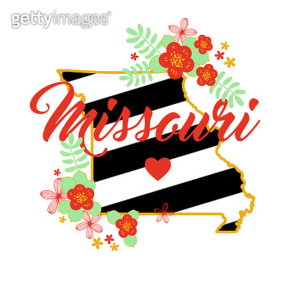 Missouri State Map Creative Vector Typography Lettering Composition ...