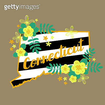 Connecticut State Map Creative Vector Typography Lettering Composition ...