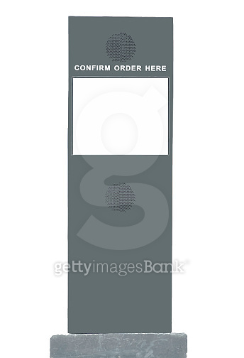 Drive Thru Ordering Speaker and Empty menu board post/customer order ...
