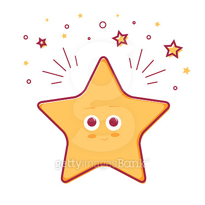 Star icon illustration, design concept of favorite, bookmark, mark or ...