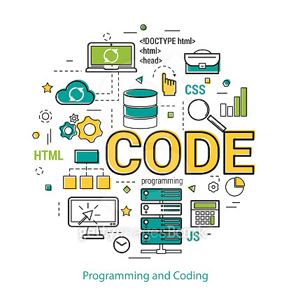 Programming and coding - linear concept 이미지 (683609428) - 게티이미지뱅크