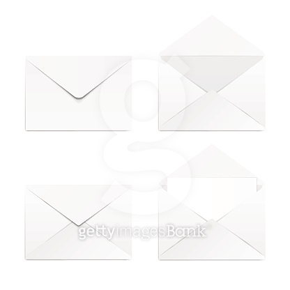 Set of blank 3d envelopes mockup. Collection realistic envelopes ...
