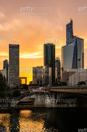 Paris La Defense business district skyline and its office buildings at ...