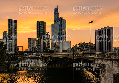 Paris La Defense business district skyline and its office buildings at ...