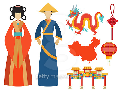 China icons east ancient famous oriental culture chinese traditional ...