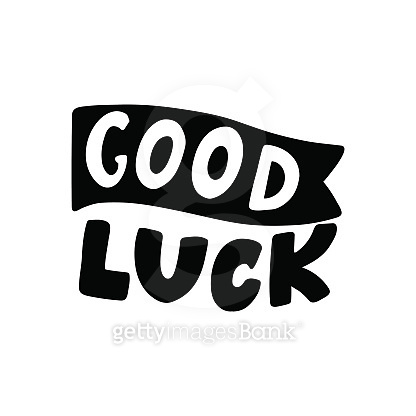Good Luck vector lettering background with sky lattern. Motivational ...