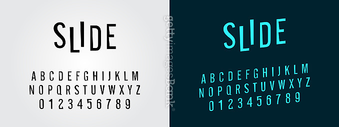 modern slide sans serif font in uppercase (879732086) 일러스트, 무료 일러스트 ...
