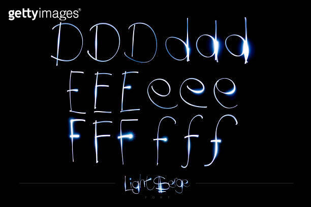 Light Painting Alphabet - Light Serge Font DEF. (880411044) - 게티이미지뱅크