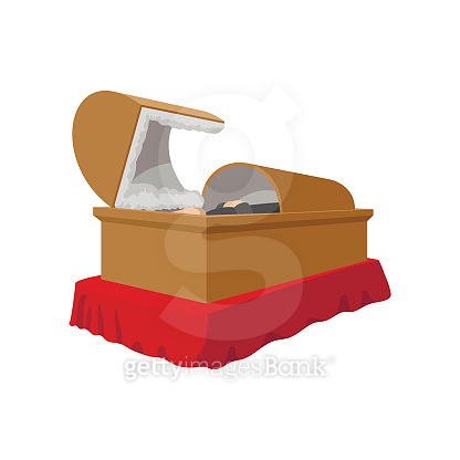 An open coffin cartoon icon 이미지 (638631942) - 게티이미지뱅크