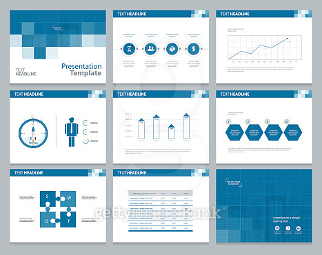 Page layout design template for business presentation page with page ...