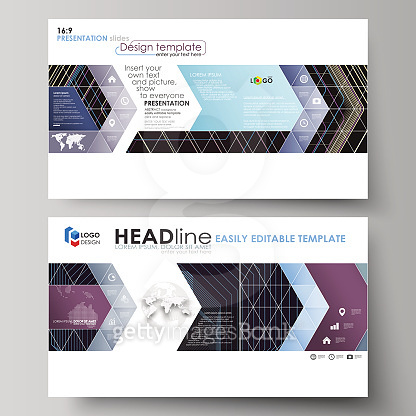 Business templates in HD format for presentation slides. Vector layouts ...