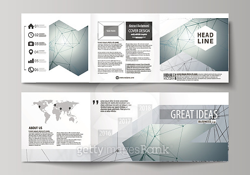 Business templates for tri fold square design brochures. Leaflet cover ...