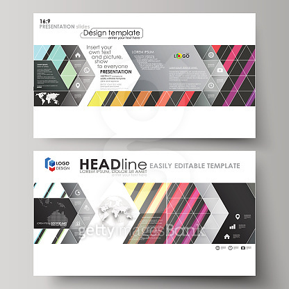 Set of business templates for presentation slides. Vector layouts in ...