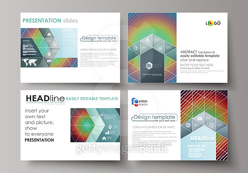 Set of business templates for presentation slides. Abstract vector ...