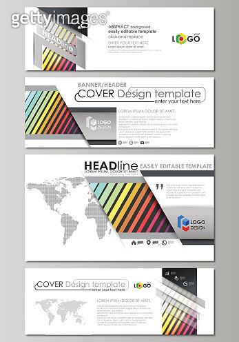 Social media and email headers set, modern banners. Business templates ...