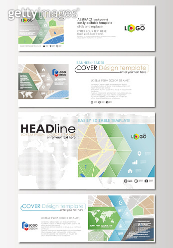 Social media and email headers set, modern banners. Business templates ...