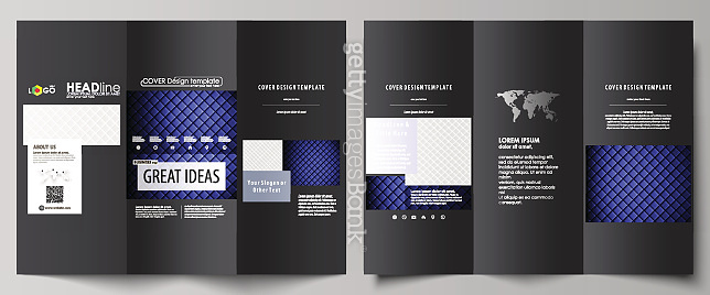 Tri-fold brochure business templates on both sides. Easy editable ...