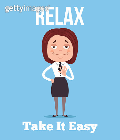 Calm and relax office worker business woman character 이미지 (848431404 ...