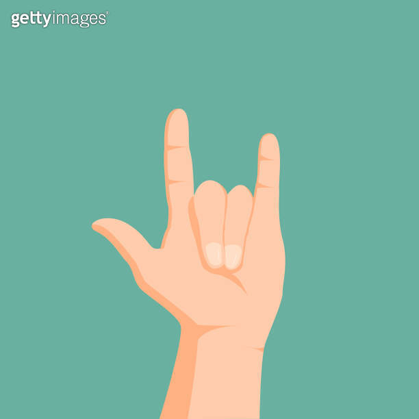 I Love You Sign Language . Rock music gesture. Vector illustration ...