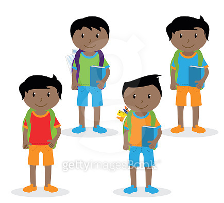 Collection of Cute and Ethnically Diverse Male Students and Children ...