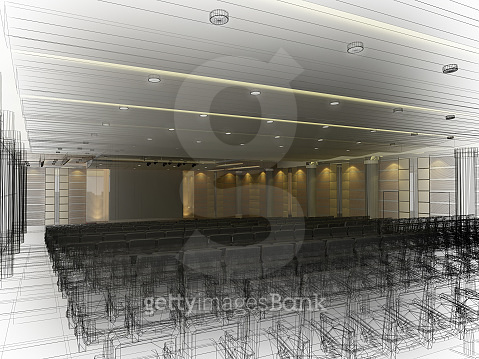 sketch design of interior auditorium ,3d render (689951168) - 게티이미지뱅크