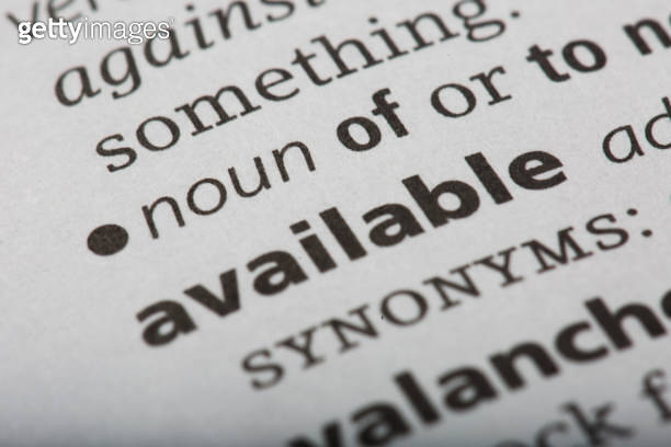 Word available printed and defined in the English dictionary 이미지 ...