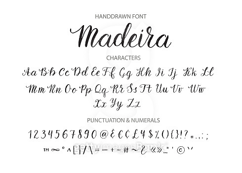 Handdrawn Vector Script font. Brush style textured calligraphy cursive ...