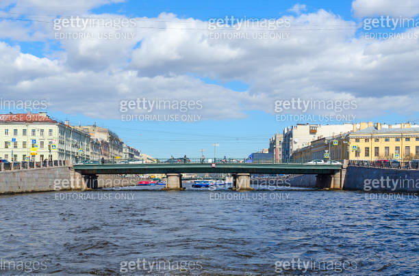Embankment of Fontanka River, Semyonovsky Bridge, St. Petersburg ...