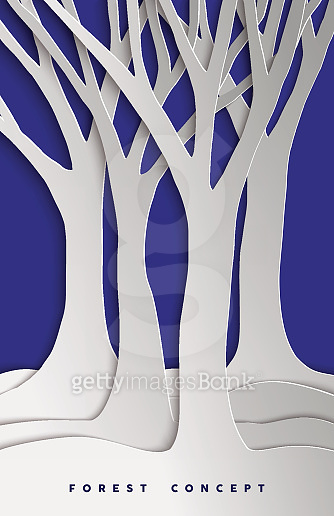Tree forest concept cutout design for nature care 이미지 (694150586) - 게티이미지뱅크