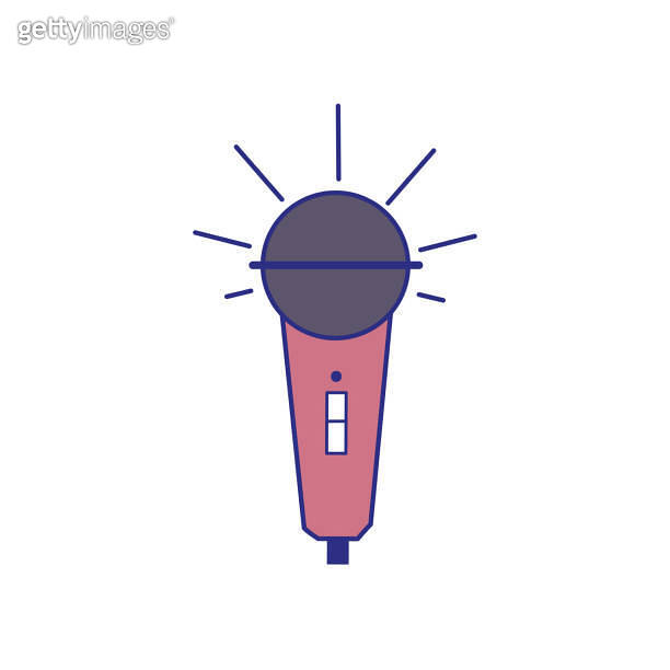 full color microphone object to sing karaoke music (888534724) 일러스트, 무료 ...