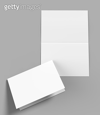 Half-fold horizontal brochure blank white template for mock up and ...
