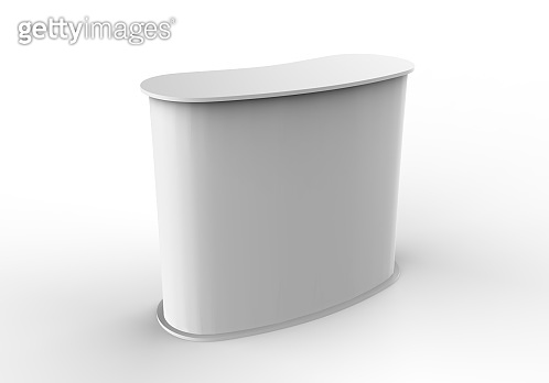 White blank curved exhibit promotional counter advertising POS POI PVC ...