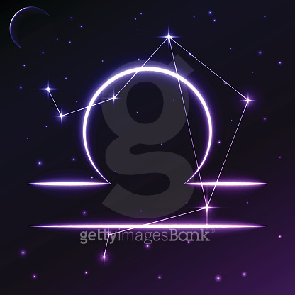 Space symbol of Libra of zodiac and horoscope concept, vector art and ...