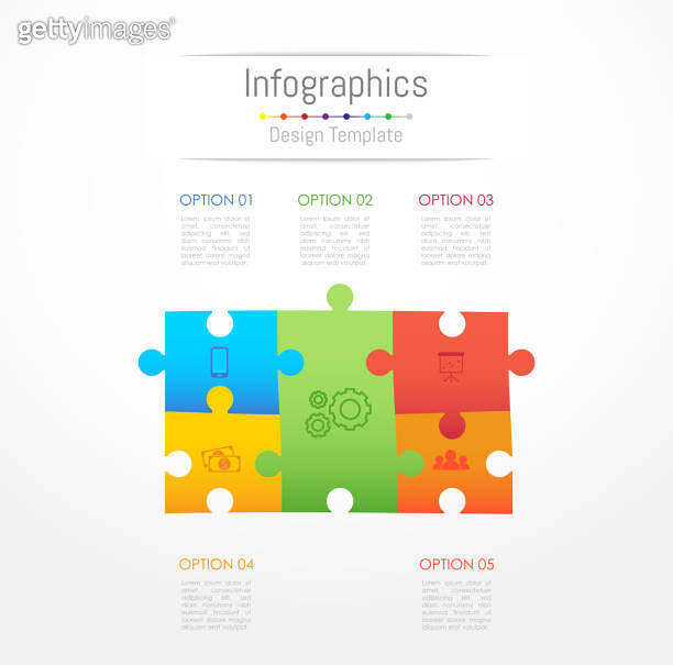 Infographic design elements for your business data with 5 options ...