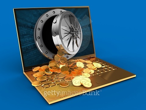 3d golden computer and treasure 이미지 (683538792) - 게티이미지뱅크