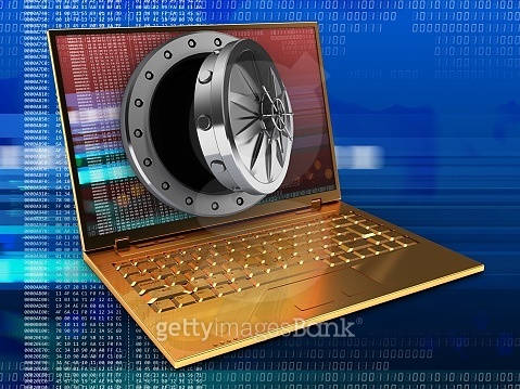 3d golden computer and opened vault door 이미지 (681807716) - 게티이미지뱅크