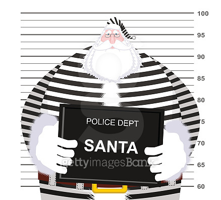 Mugshot Santa Claus at Police Department. Mug shot Christmas. Arrested ...