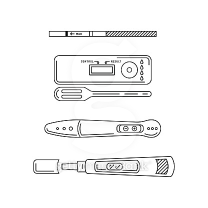 Vector outline silhouettes pregnancy test (845120082) 일러스트, 무료 일러스트 ...