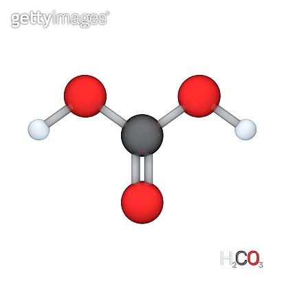 Carbonic acid model molecule. Isolated on white background. 3D ...