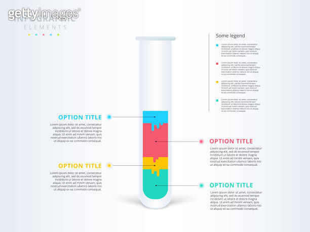 Test tube step business chart infographics. Science, chemistry or ...