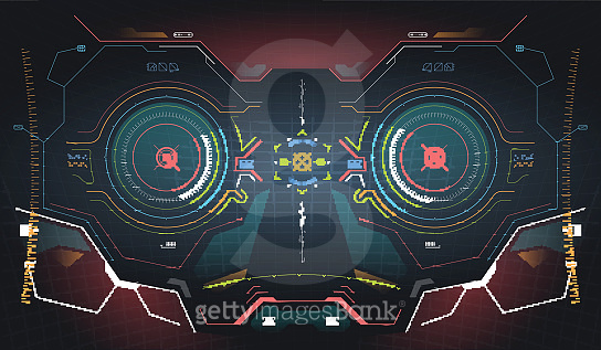 Futuristic concept ui for helmet. Head-up display template. View from ...