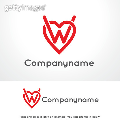 Letter W Love Symbol Template Design Vector, Emblem, Design Concept ...
