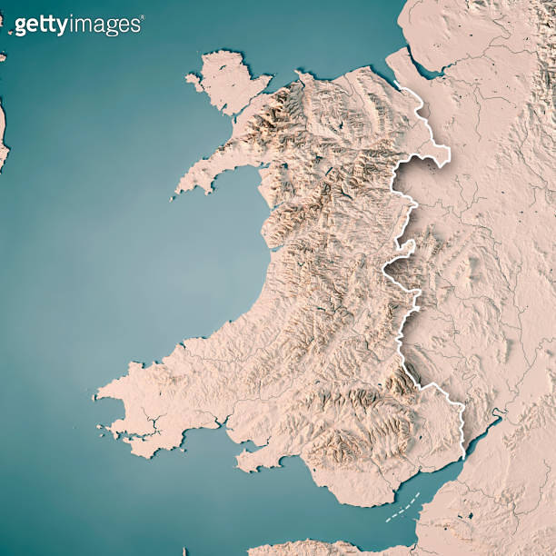 Wales Country 3D Render Topographic Map Neutral Border (837318300) 일러스트 ...