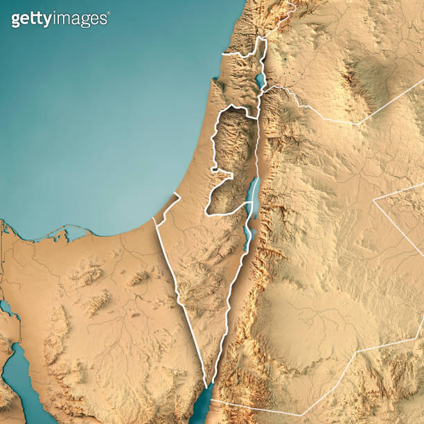 Israel Country 3D Render Topographic Map Border 이미지 (839119554) - 게티이미지뱅크