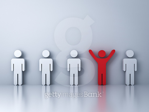 Stand out from the crowd and different creative idea concepts , One red ...