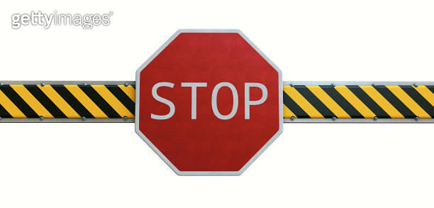 Simple Security Barrier With Stop Sign 이미지 (640223794) - 게티이미지뱅크
