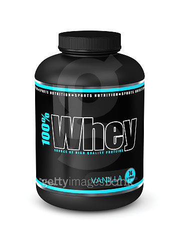 3d render of whey proteins in container over white (682948204) - 게티이미지뱅크