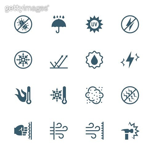 Vector icons set of external influence and protection from it ...