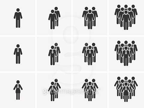 Staff people Icons set. Customer group pictogram. Management team Icon ...
